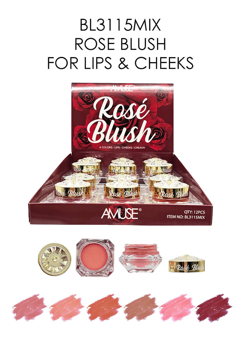 AMUSE- ROSE BLUSH- 6 COLORS- LIPS-CHEEKS- CREAMY-(12PCS) – Shopcosmeticsandmore