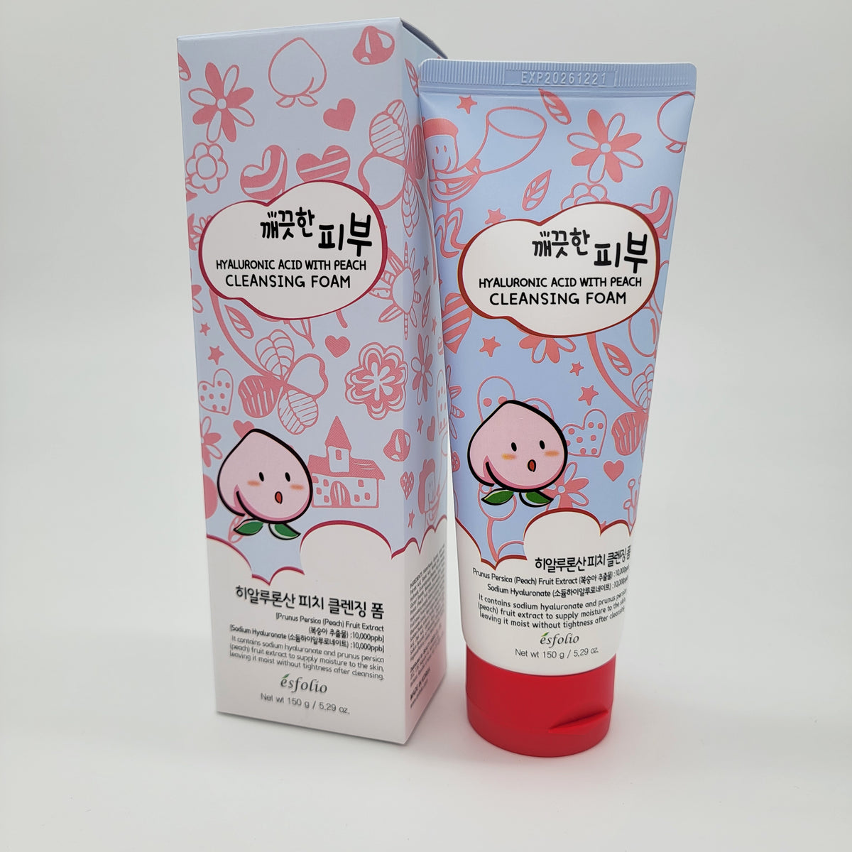 ESFOLIO- HYALURONIC ACID WITH PEACH- CLEANSING FOAM- 1PC – Shopcosmeticsandmore