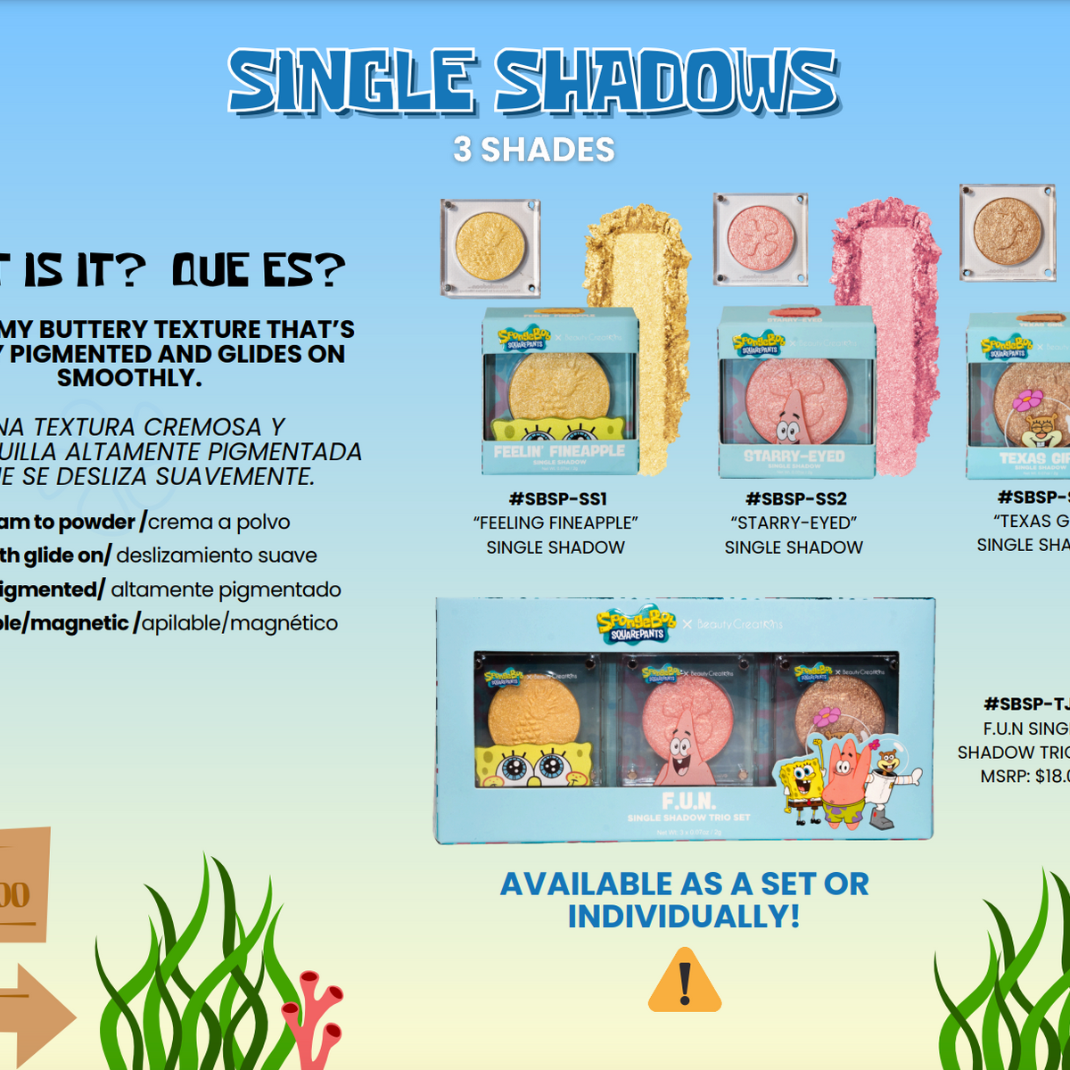 SPONGEBOB SQUAREPANTS X BEAUTY CREATIONS - SINGLE SHADOWS ...