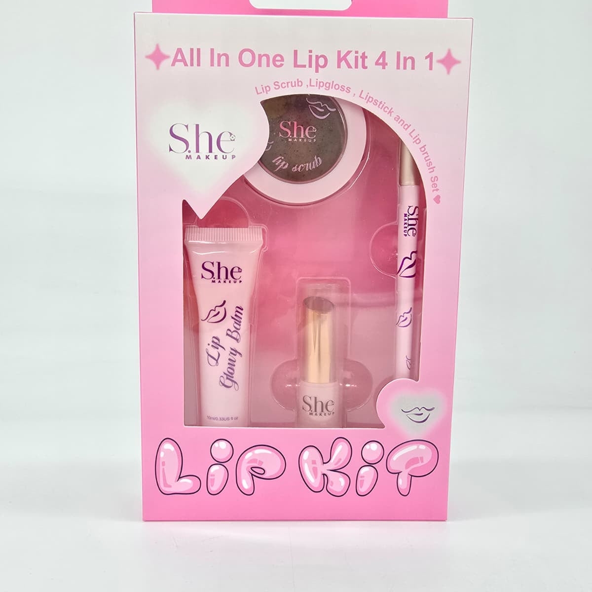 S.HE MAKEUP- ALL IN ONE LIP KIT 4 IN 1- (1PC) – Shopcosmeticsandmore