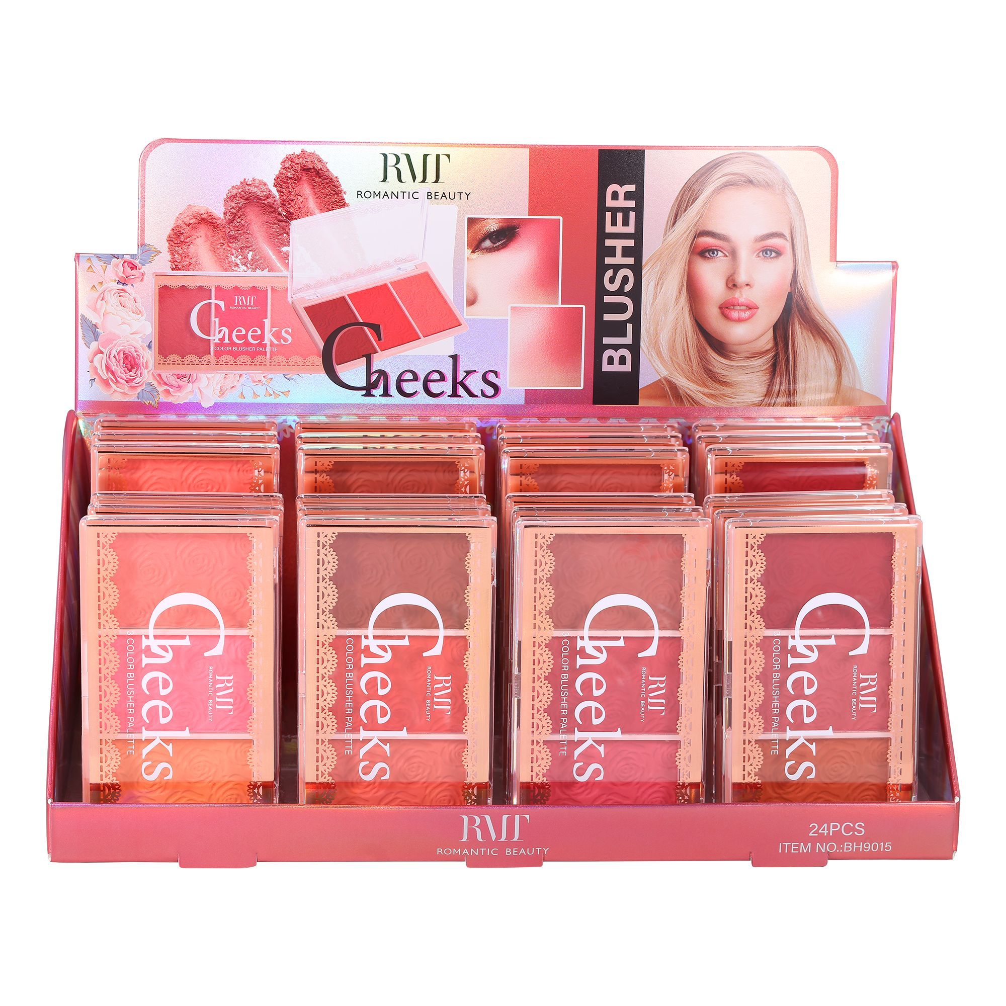 ROMANTIC BEAUTY - CHEEKS BLUSHER PALETTE - DISPLAY 24 PCS
